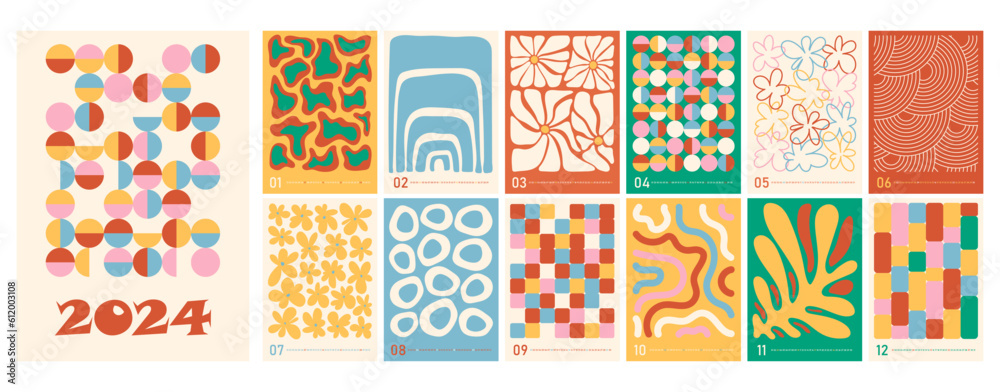 Vetor de Calendar. Calendar 2024. Year 2024. Calendar template series ...