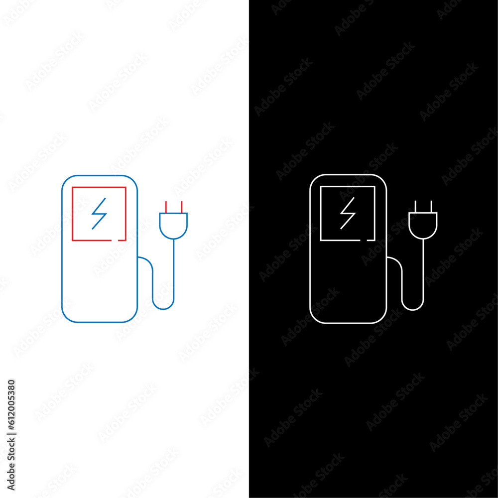 Electric vehicle charging icon, EV charging station, Charging point ...