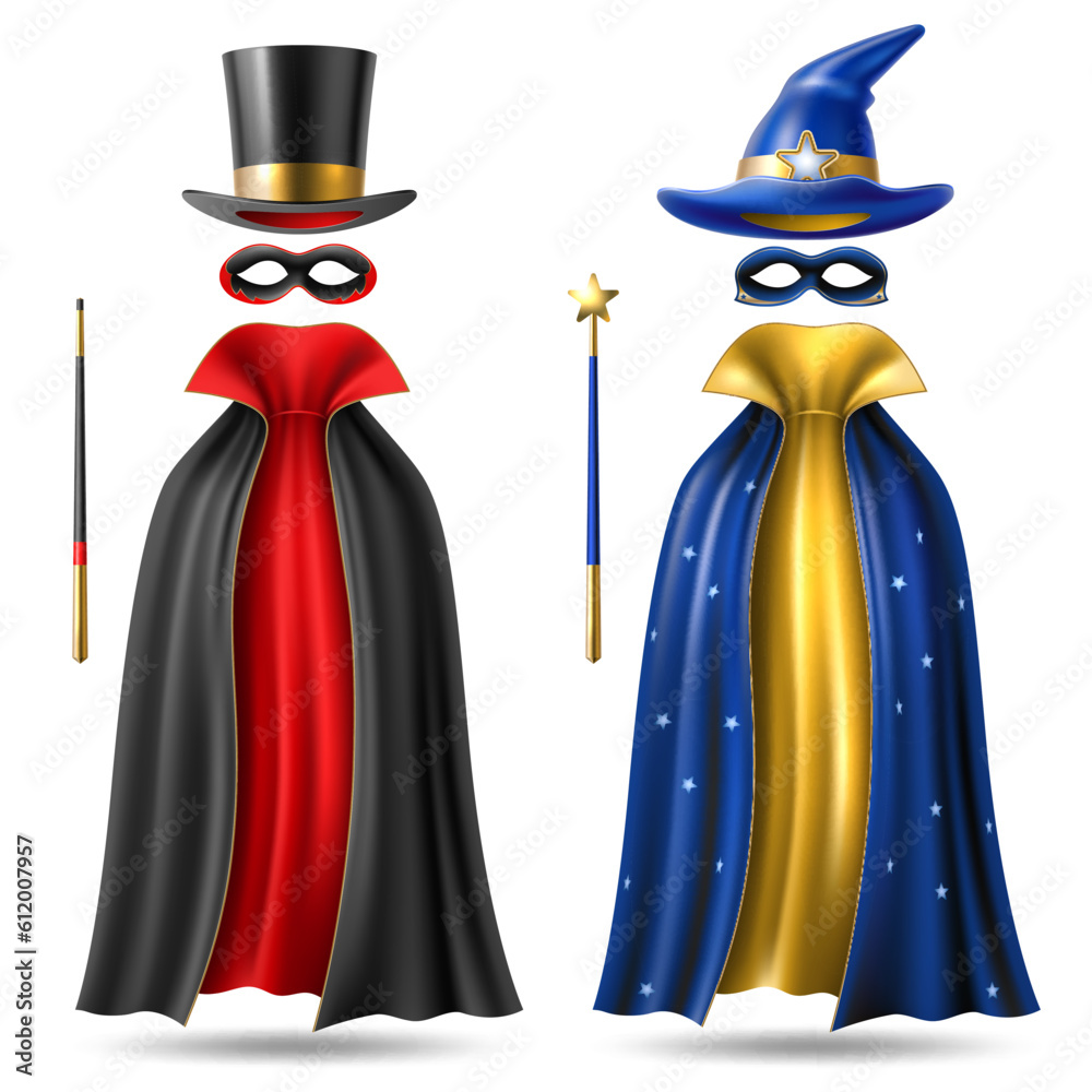 Realistic magician and wizard cloak. Costume party dresses and ...