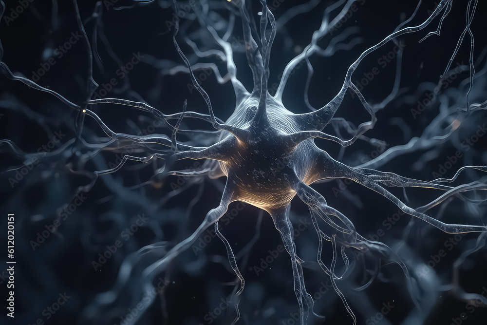 Motor Neuron under the microscope in lab., AI Stock Illustration ...