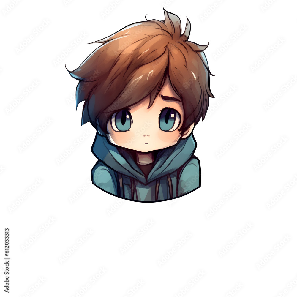 cartoon boy portrait, clipart isolated on transparent white background ...