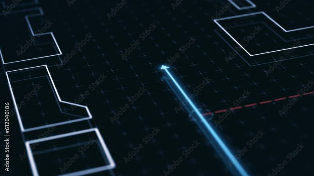 Futuristic gps map navigator system, direction path animation, route ...