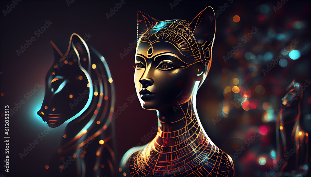 bastet-half-woman-half-cat-goddess-ai-based-stock-illustration