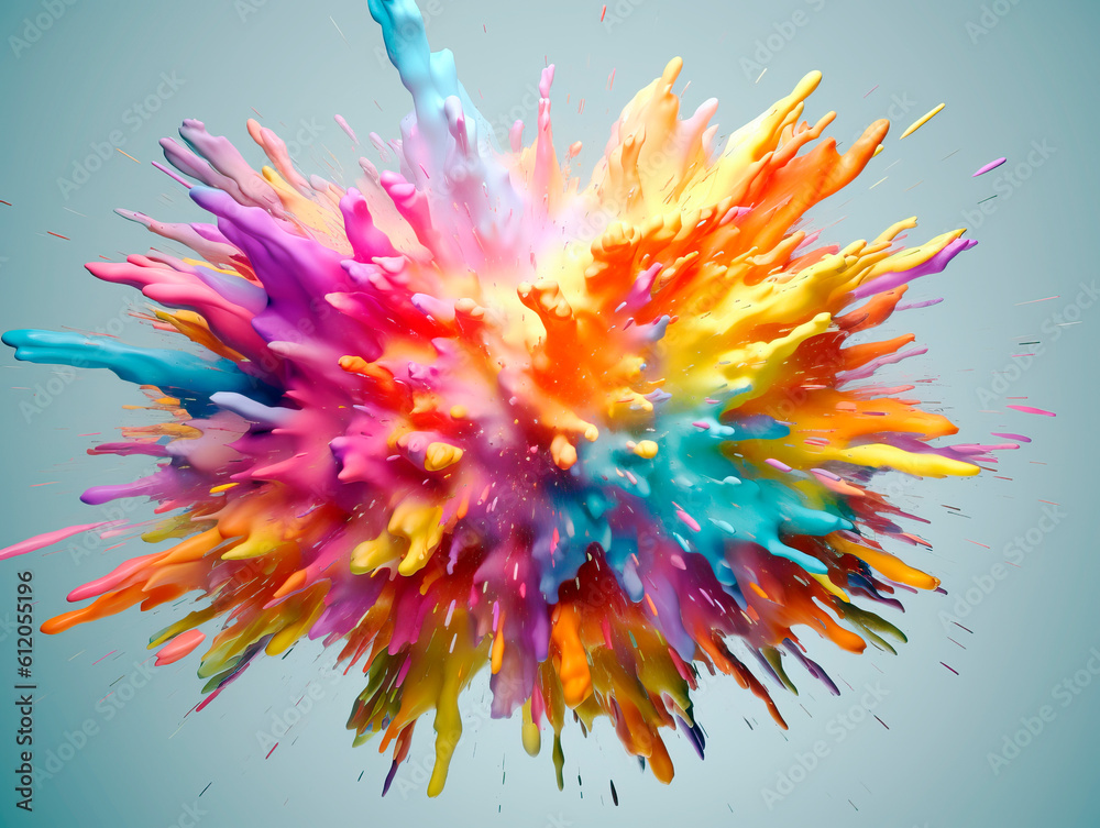 Realistic splash liquid explosion over a ligtht background. Ai ...