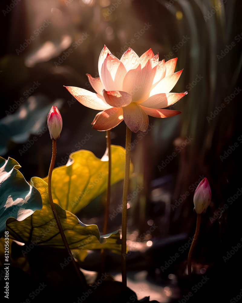 lotus flower in the sun, in the style of uhd image, Australian totalism ...