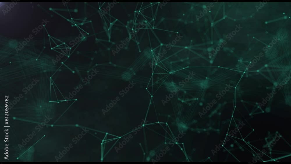 Abstract Green technology background plexus animation, Protect internet ...
