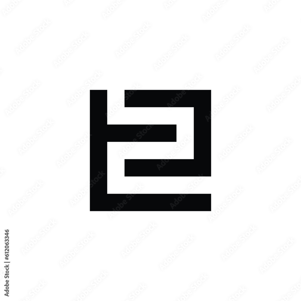 Letter t number 2 square geometric symbol simple logo vector Stock ...