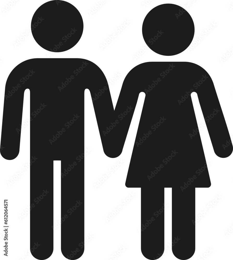 Male and female symbols, couple holding hands icon Stock Vector | Adobe ...