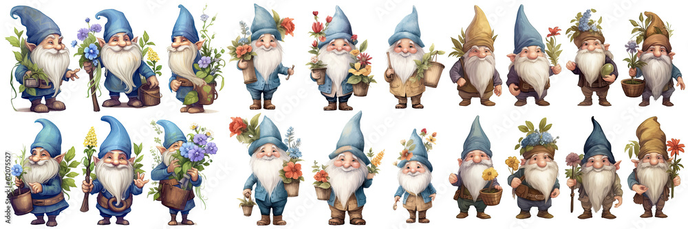 gnomes watercolor set cut out transparent background, PNG ,Watercolor ...