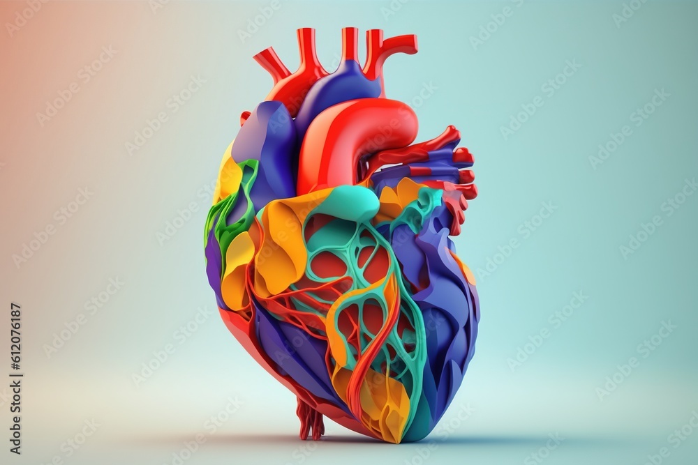 Heart. Cute cartoon healthy human anatomy internal organ character set ...