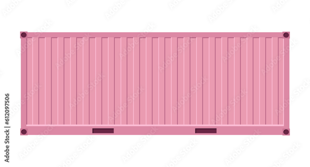 Pink shipping cargo container for transportation. Vector illustration ...