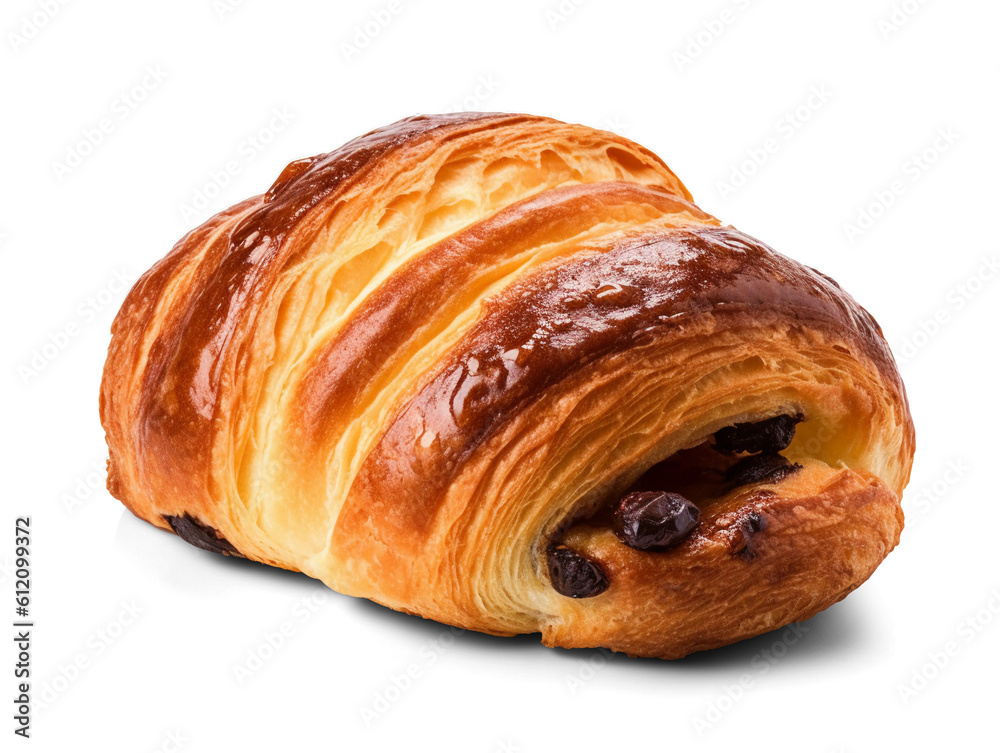 pain au chocolat with chocolate isolated on transparent or white ...