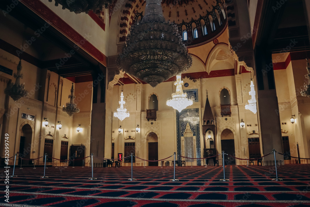 Inside the Mohammad Al-Amin Mosque, a Sunni Muslim mosque located in ...