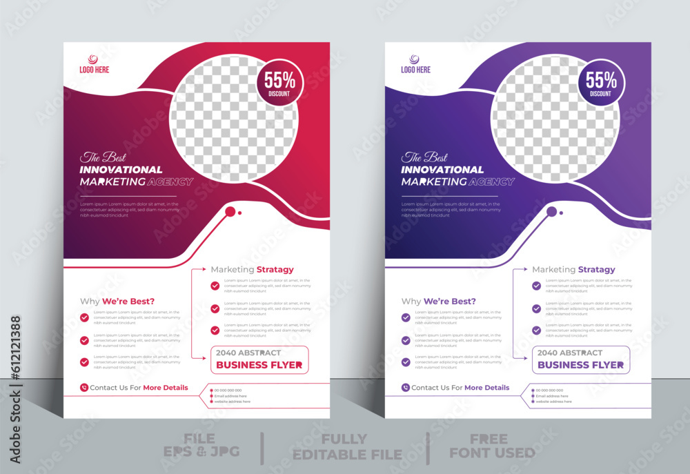 Modern Business flyer , brochure, poster, magazine design template with ...