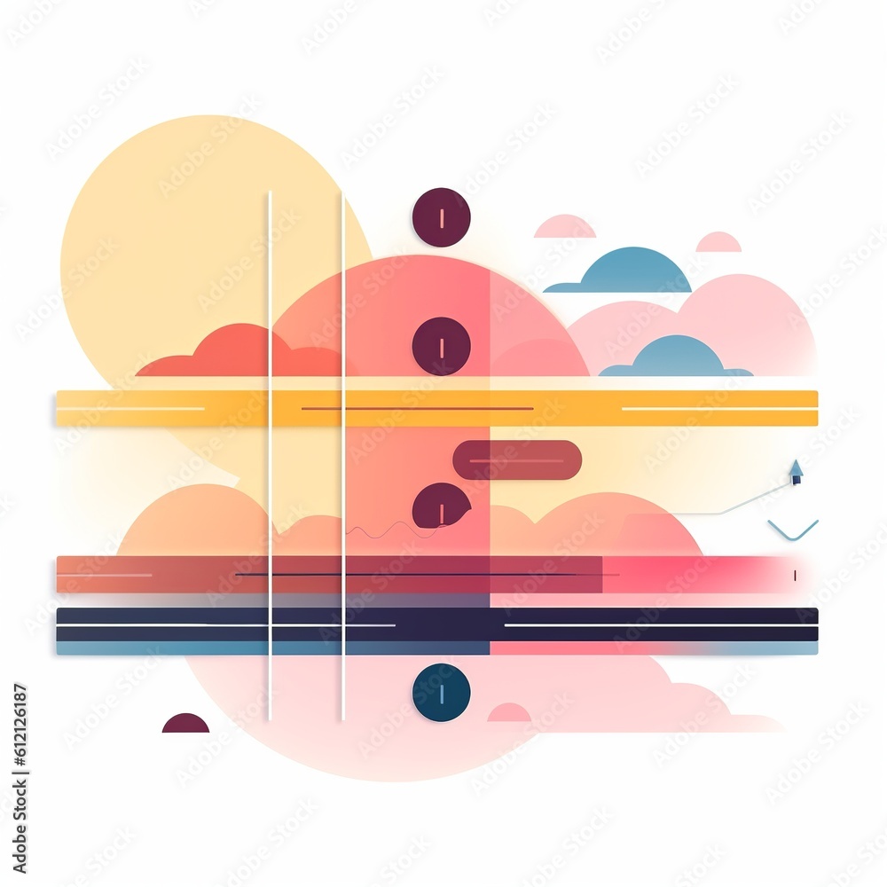 Flat illustration of a Gantt chart marking stages and deadlines of a ...