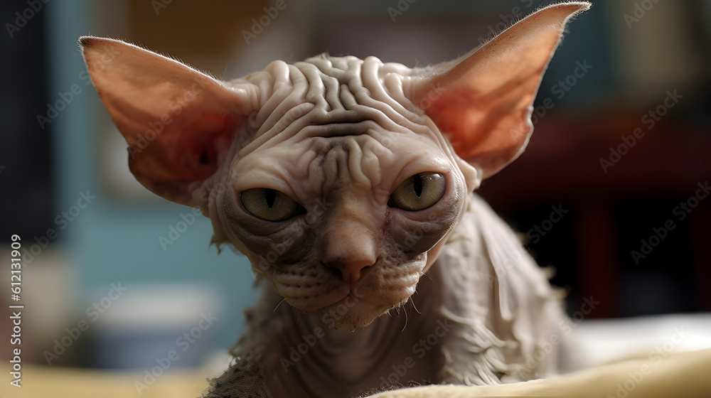Sphynx cat, world's ugliest cat, Sphynx cat breed - Generative AI Stock ...