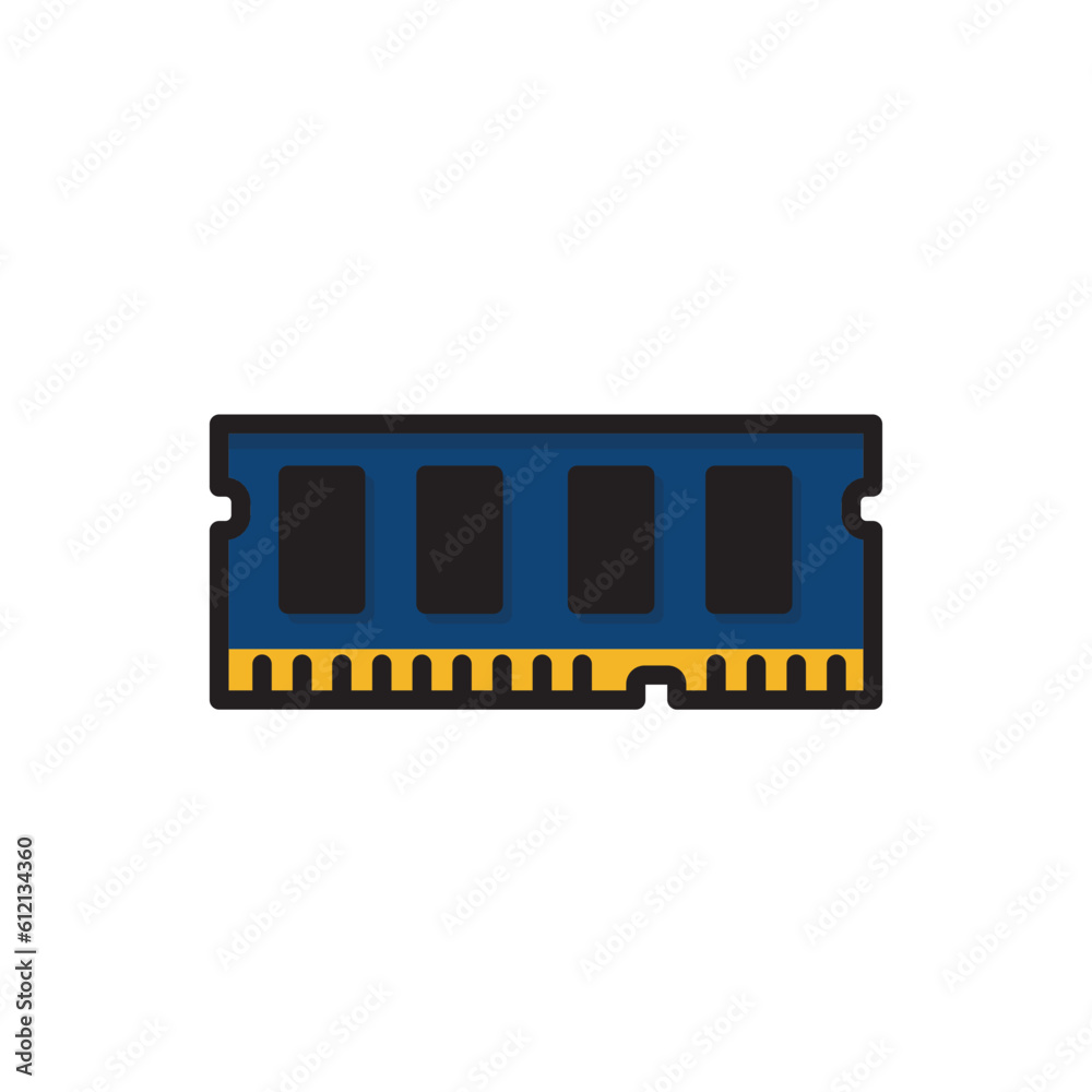 Memory icon vector, RAM icon vector Random Access Memory symbols ...