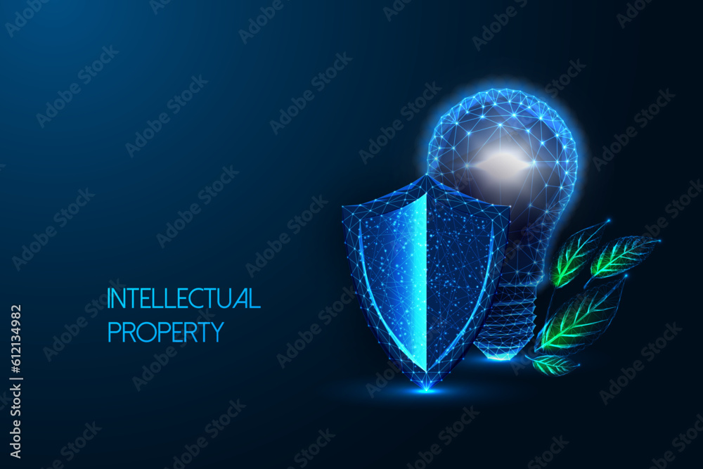 Vetor de Intellectual property, innovation protection futuristic ...