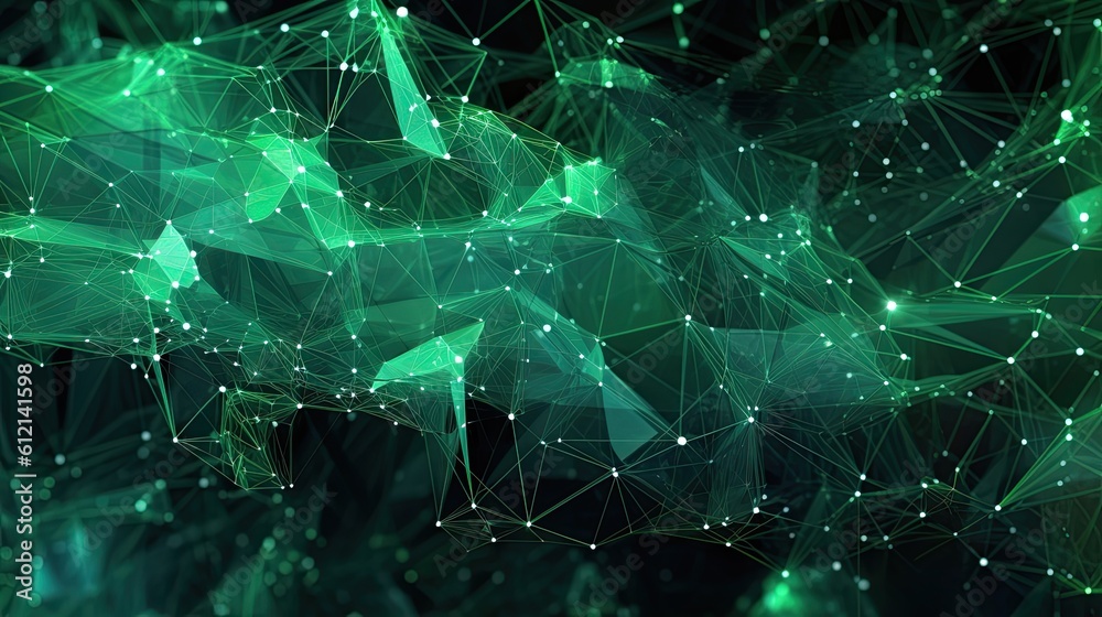 Three-dimensional Abstract Green Digital Background for Big Data Visualization and Science ...