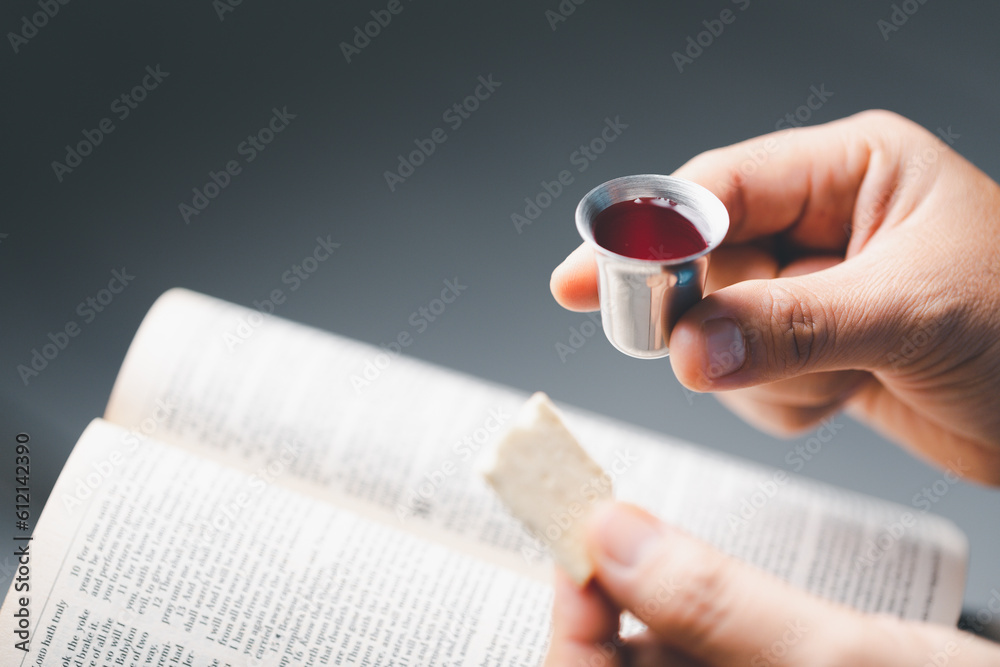 Concept of Eucharist or holy communion of Christianity. Eucharist is ...