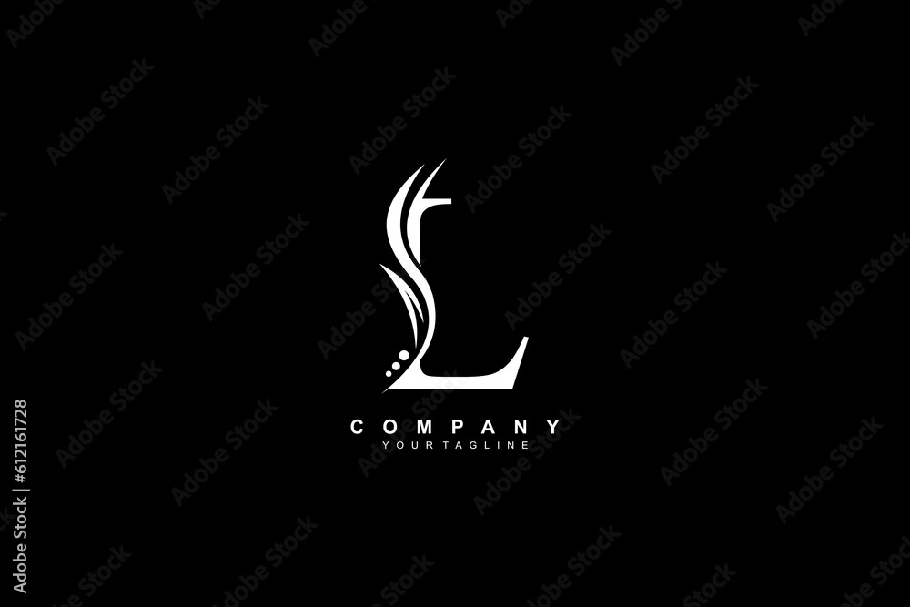 Luxury white L logo design with feather. premium L letter monogram logo ...