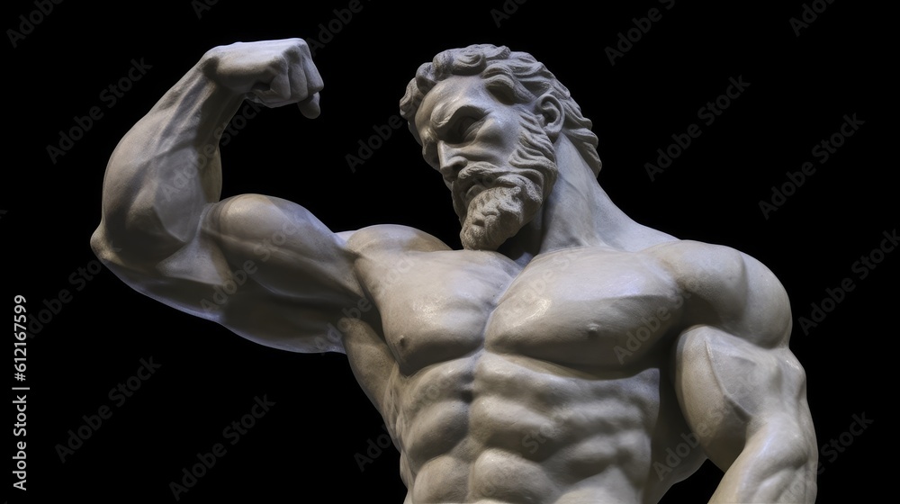 Photo & Art Print Greek statue of a bodybuilder in the gym, Stream Skins