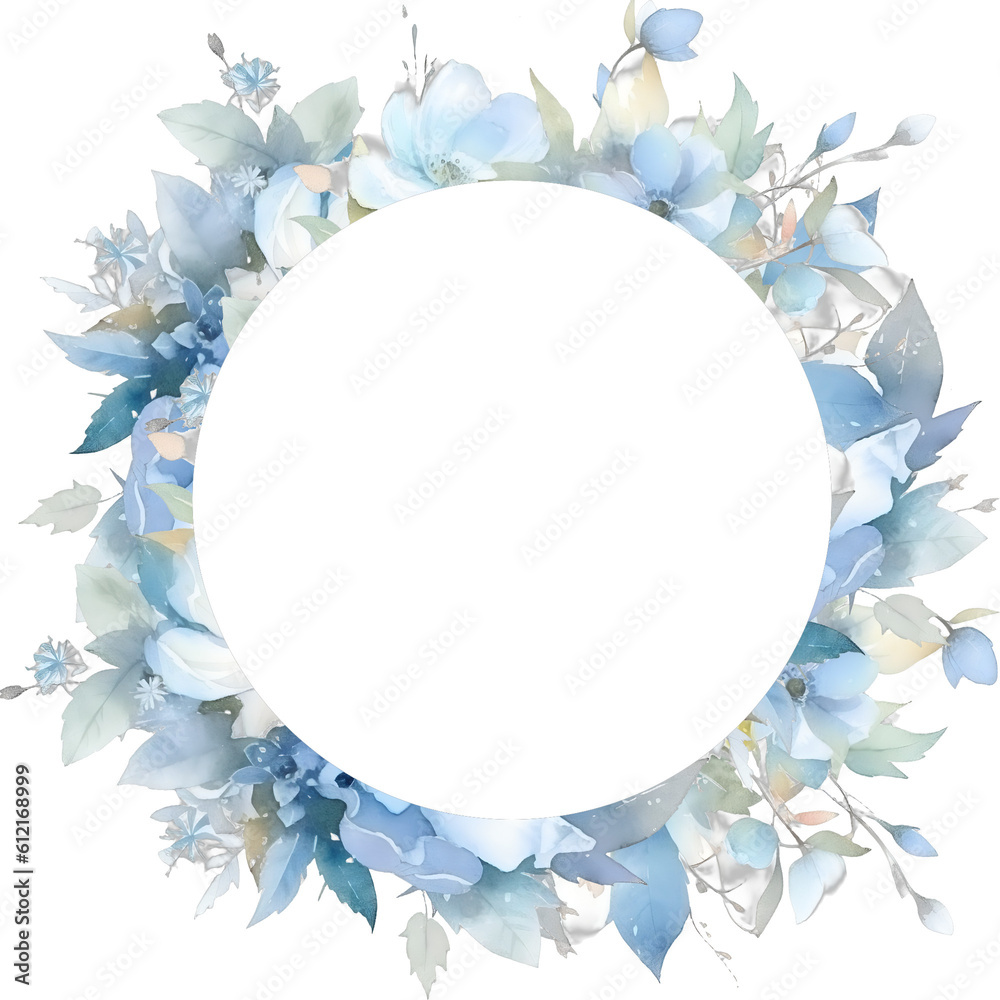 Watercolor blue flowers bouquet, png with transparent background Stock ...