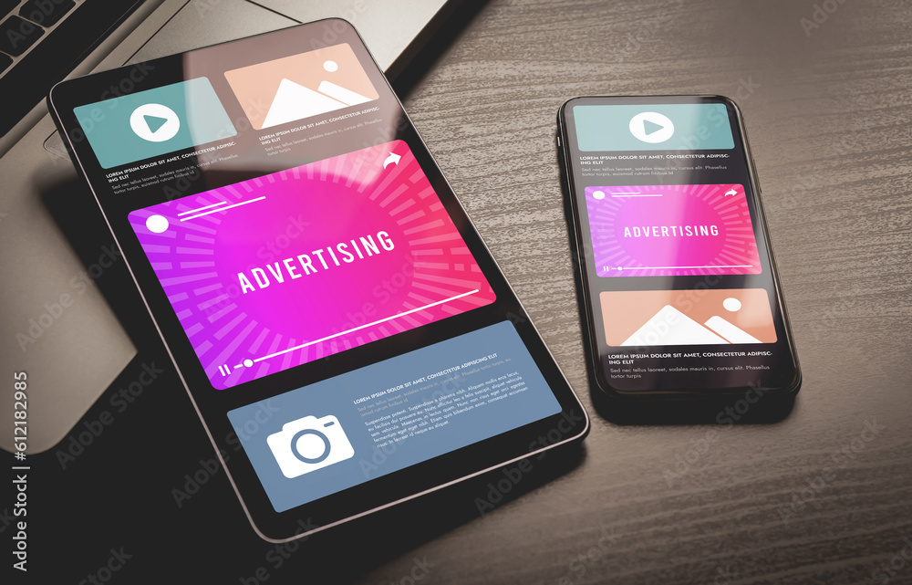 Programmatic Advertising for maximize ads impact concept. Online native ...