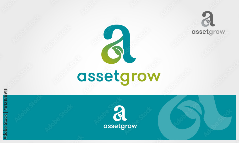 Asset Grow Vector Logo Template. Inside the logo you can see stylized ...