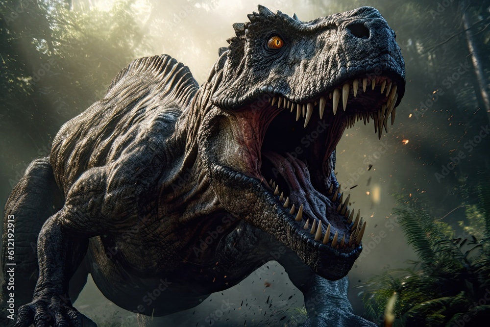 Trex as Tyrannosaurus Rex In New Dinosaurs Age Stock Illustration ...