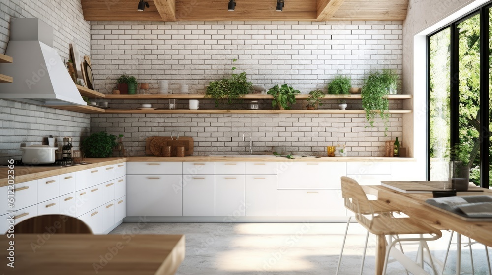 A close-up of the interior of a contemporary kitchen featuring white ...