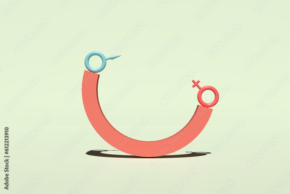 Gender inequality and female dominance. Positive discrimination. Male ...