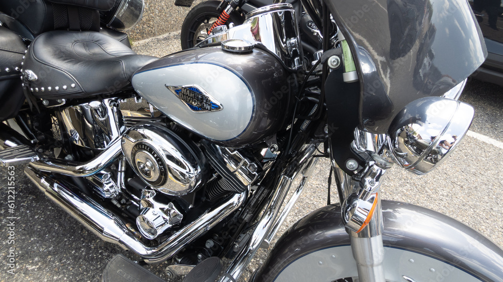 harley davidson brand logo tank fuel with text sign on bagger american ...
