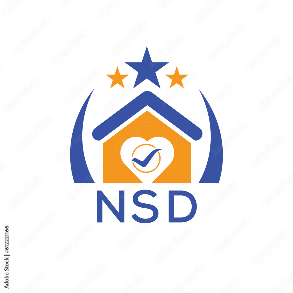 NSD House logo Letter logo and star icon. Blue vector image on white ...