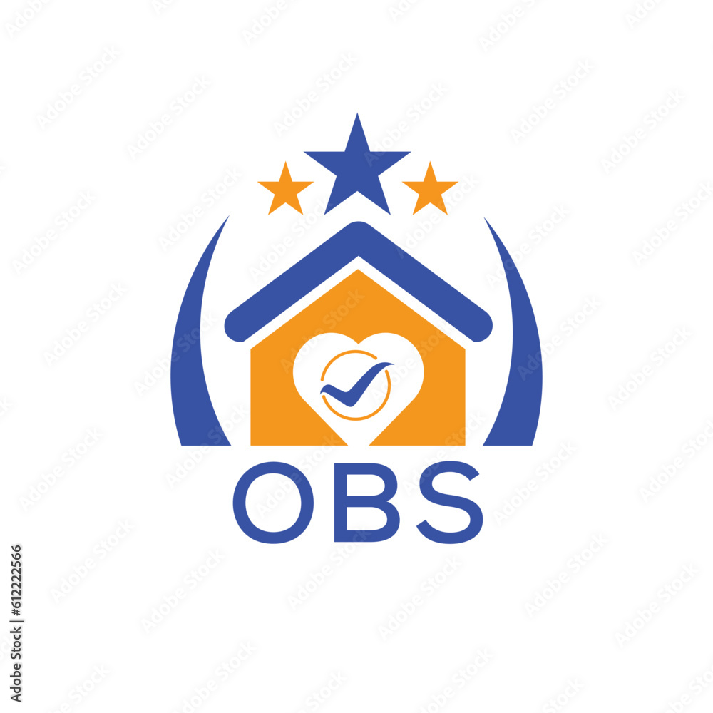 OBS House logo Letter logo and star icon. Blue vector image on white ...