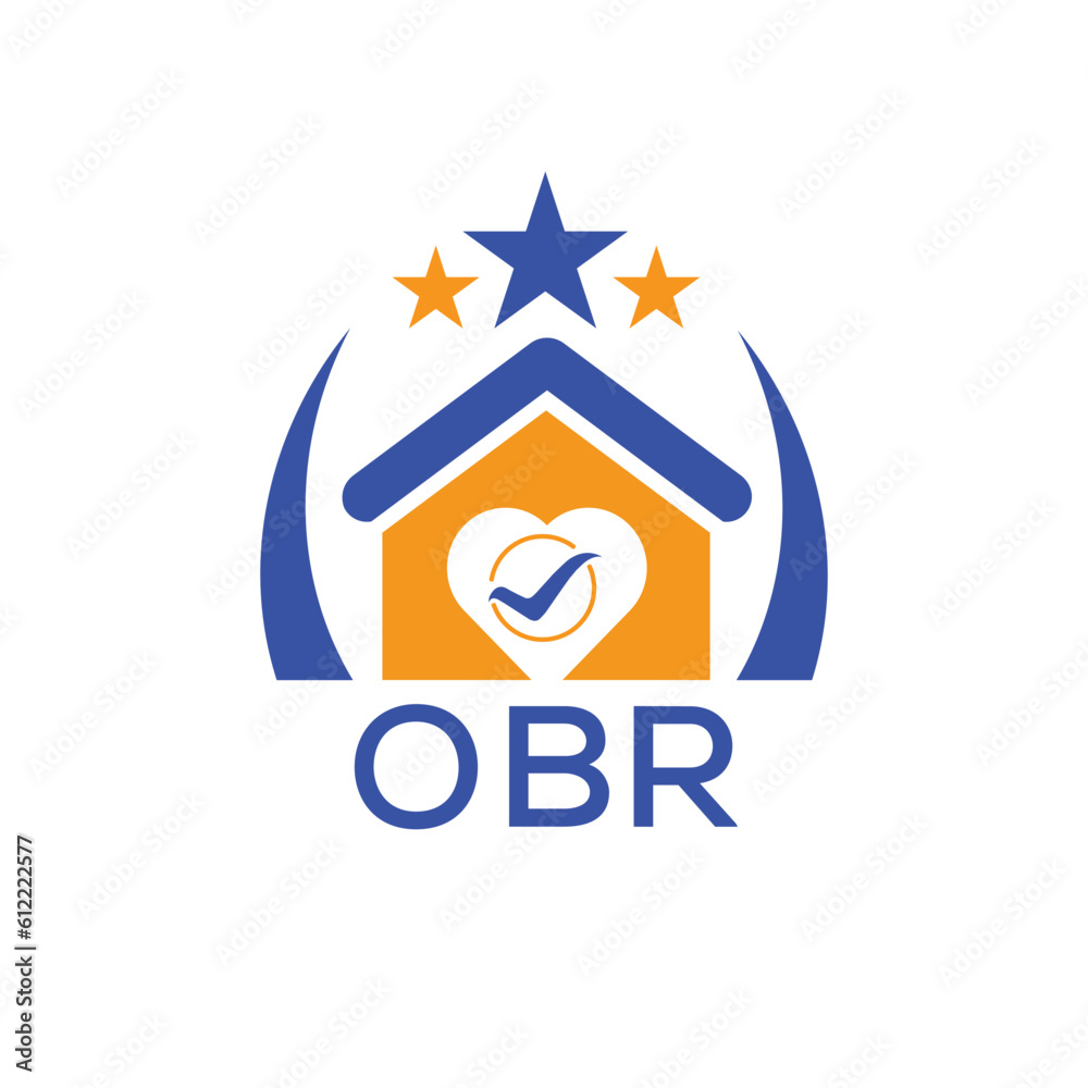 OBR House logo Letter logo and star icon. Blue vector image on white ...