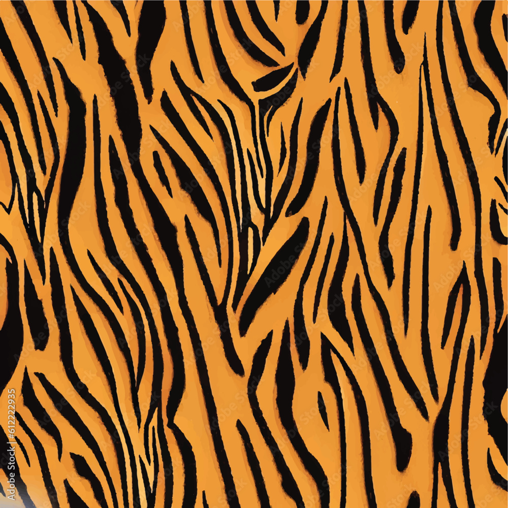 Tiger Stripe Skin Pattern Texture Stock Vector | Adobe Stock