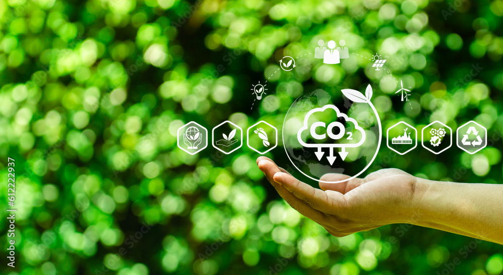 Poster Reduce Co2 Emissions concepts, Global Warming, and Climate ...