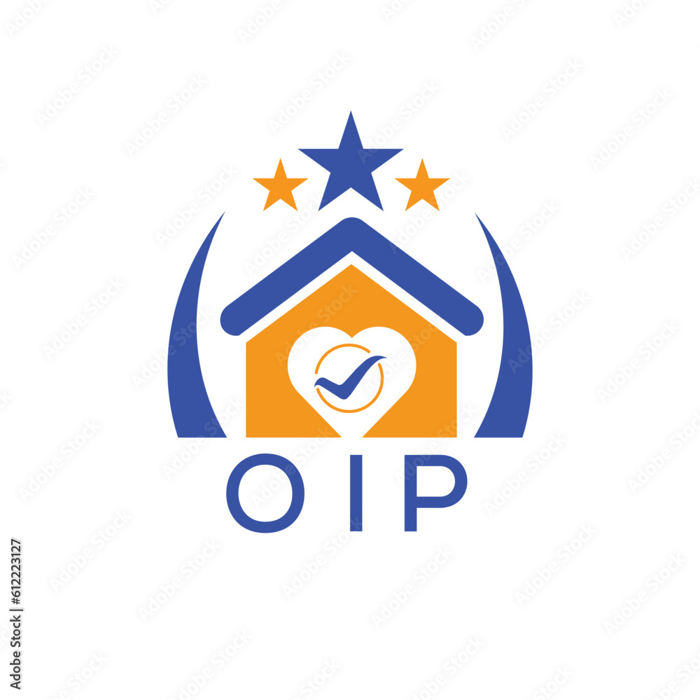 OIP House logo Letter logo and star icon. Blue vector image on white ...