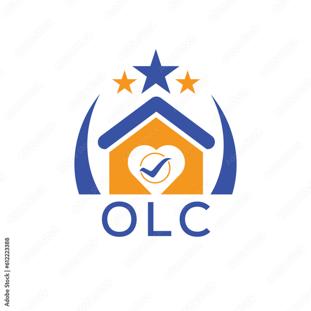 OLC House logo Letter logo and star icon. Blue vector image on white ...