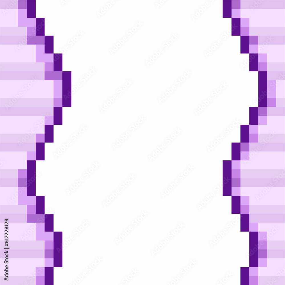 Pixel Art Curved Frame Template, Pastel Purple Vertical Stock Vector ...