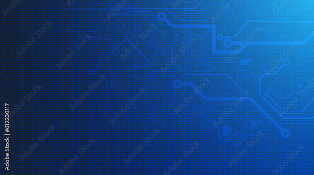 Abstract computer technology background with circuit board and blue ...