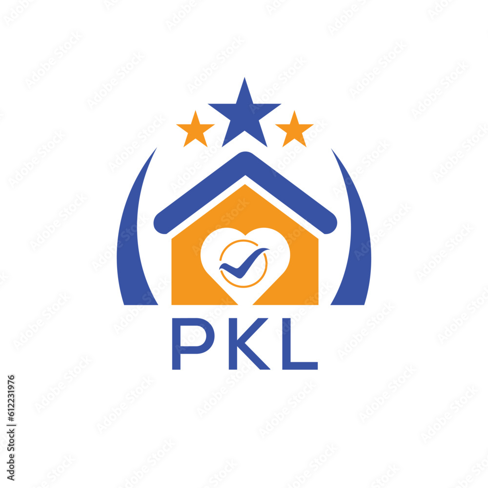 PKL House logo Letter logo and star icon. Blue vector image on white ...