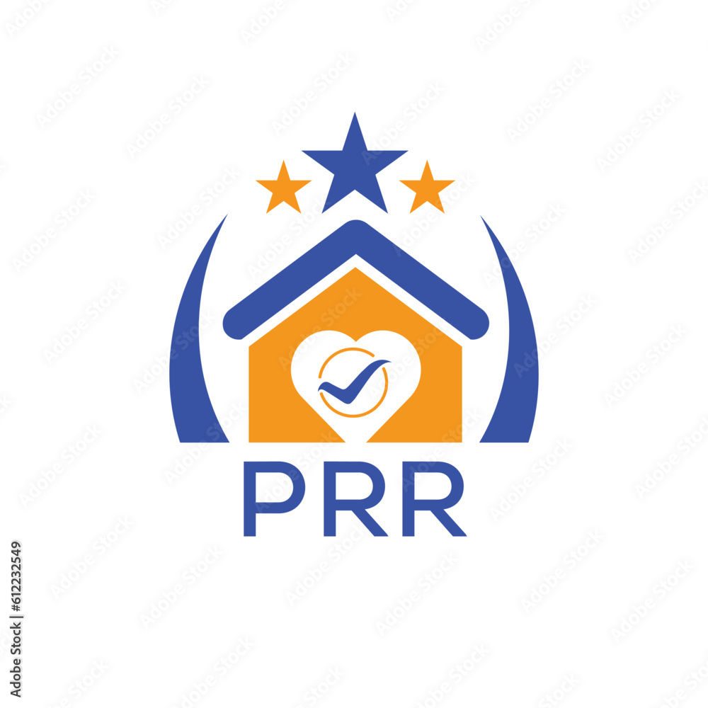 PRR House logo Letter logo and star icon. Blue vector image on white ...