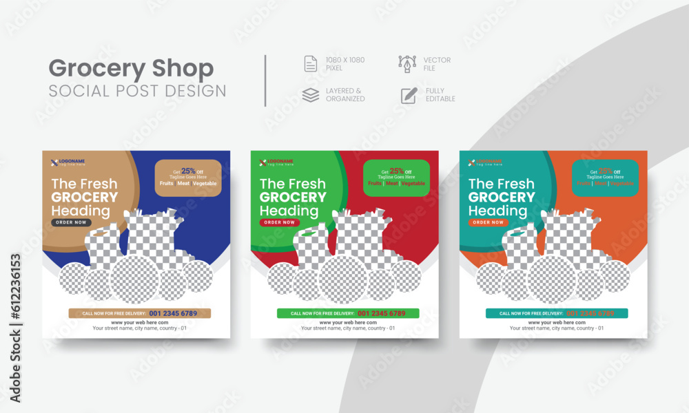 Customizable grocery shop social media post for the supermarket ...