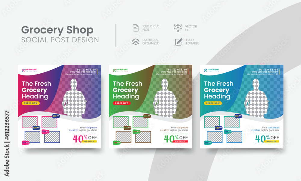 Customizable grocery shop social media post for the supermarket ...