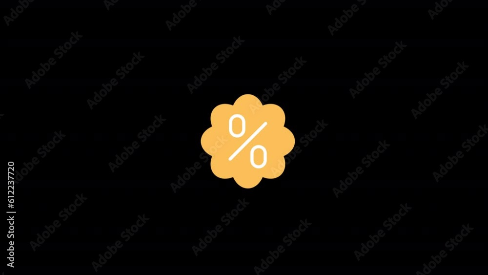 Animated 2D percentage sign. Pricing strategy. Looped 4K store discount ...