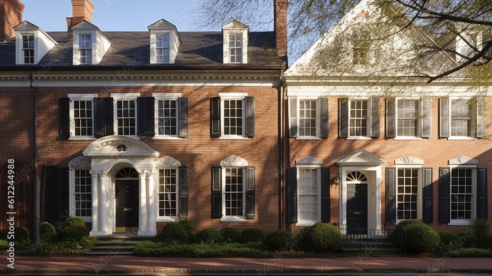 Home architecture design in Traditional Style with Central chimney ...