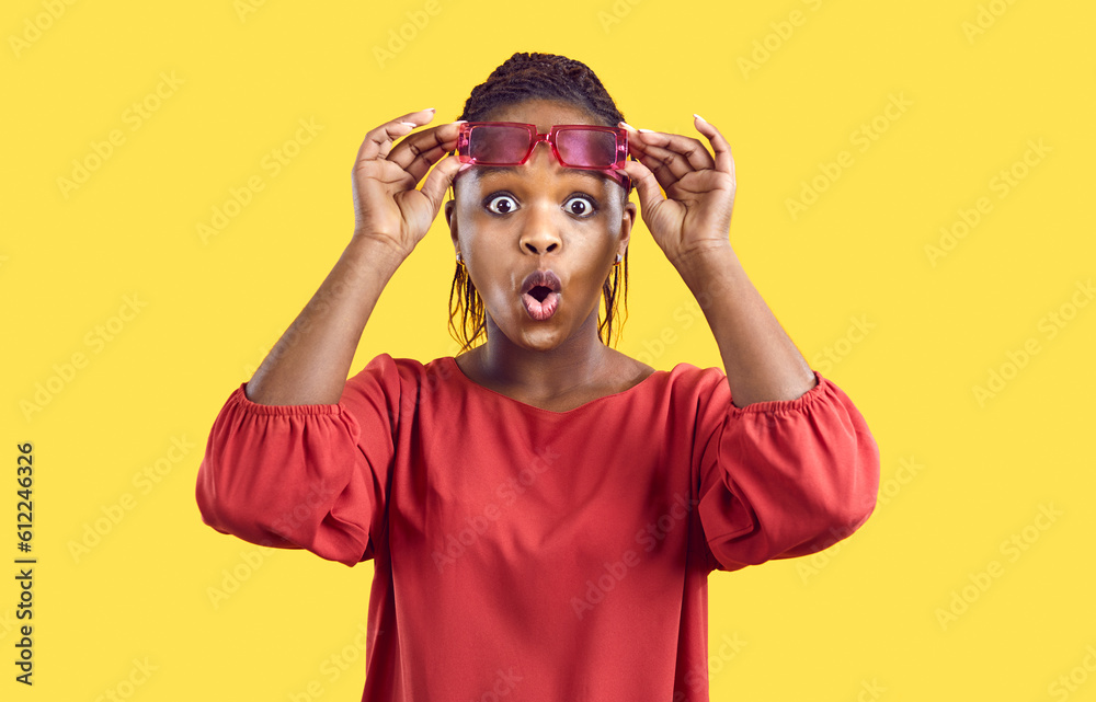 Wow, look at that. Young black girl surprised by unusual situation ...