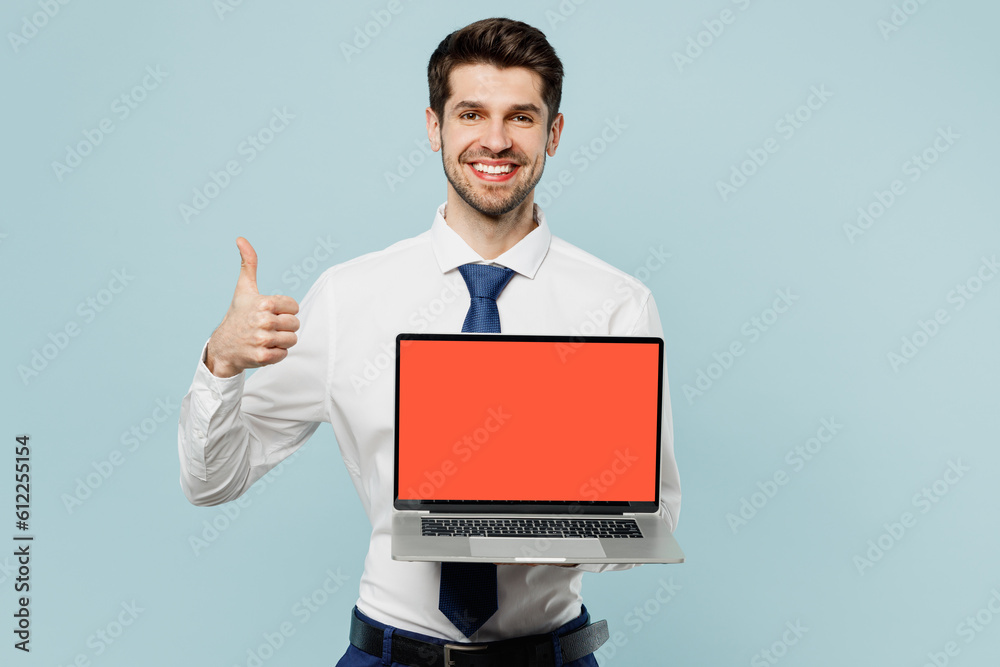 Young employee IT business man corporate lawyer wear classic formal ...